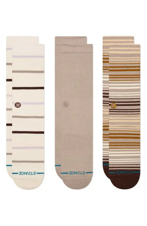 Stance Boardwalk Assorted 3-pack Crew Socks - Tan