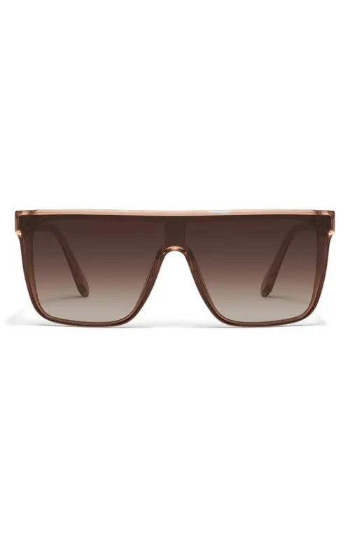 Quay Nightfall Oversize Shield Sunglasses - Latte/brown