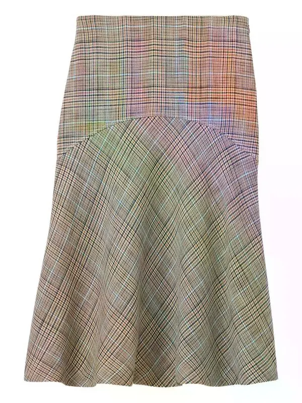 St. John Check-pattern Flared Skirt - Neutrals