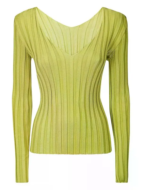 LUSSI Ribbed V-neck Jumper