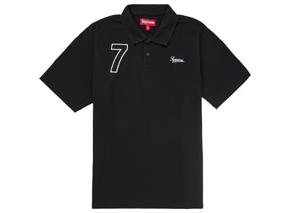 Supreme Cursive Polo Shirt - Black