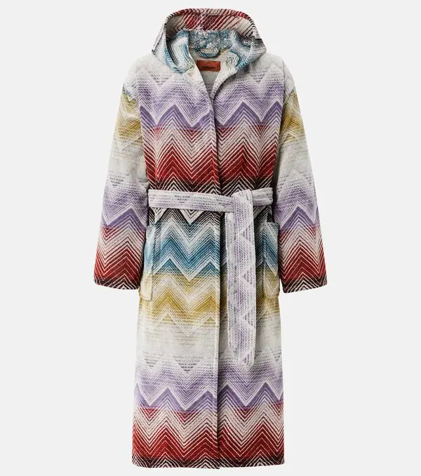 Missoni Marea Zig Zag Cotton Terry Bathrobe - Multicoloured