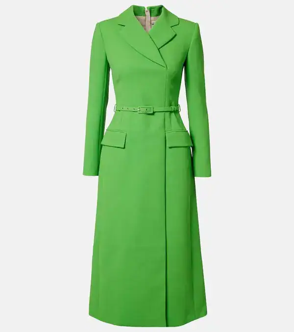 Emilia Wickstead Kalonice Wool CrPe Midi Dress - Green - 20% Off |  Editorialist