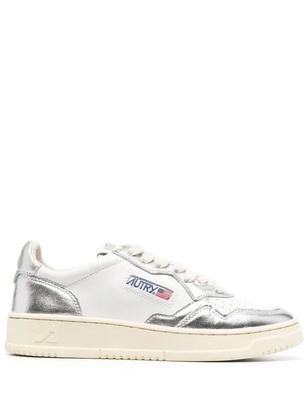 AUTRY Medalist Low Leather Sneakers - Wht/silver