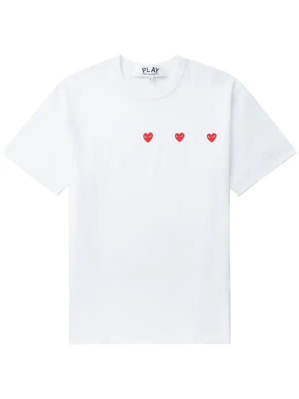 Play Comme Des Garcon T-shirt Logo Print Knit - 3 White