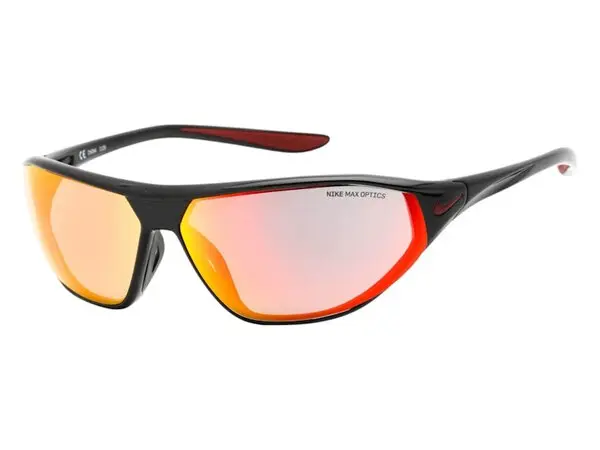 Nike Aero Rectangular Sunglasses - Black Red Mirror (aero/swift