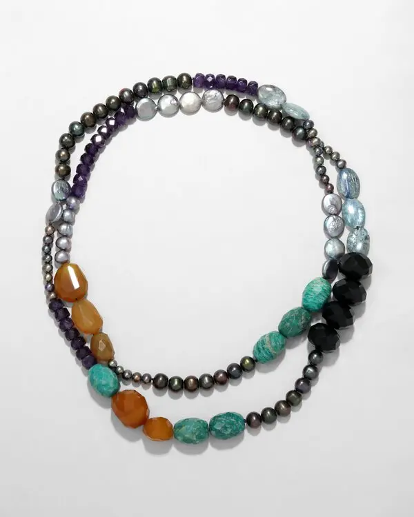 Alexis Bittar Archive Pearl And Agate Beaded Necklace