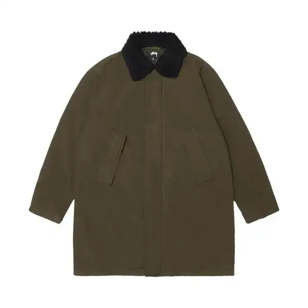 StüSsy Insulated Long Coat - Green | Editorialist
