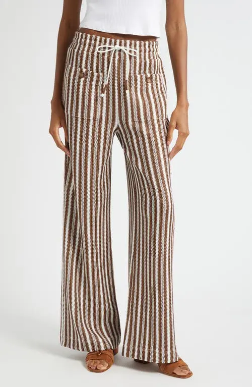 Veronica Beard Zosia Stitch Pants - White Brown