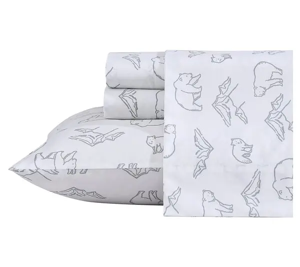 Eddie Bauer Smokey Bear Camp Grey Twin Sheet Se T