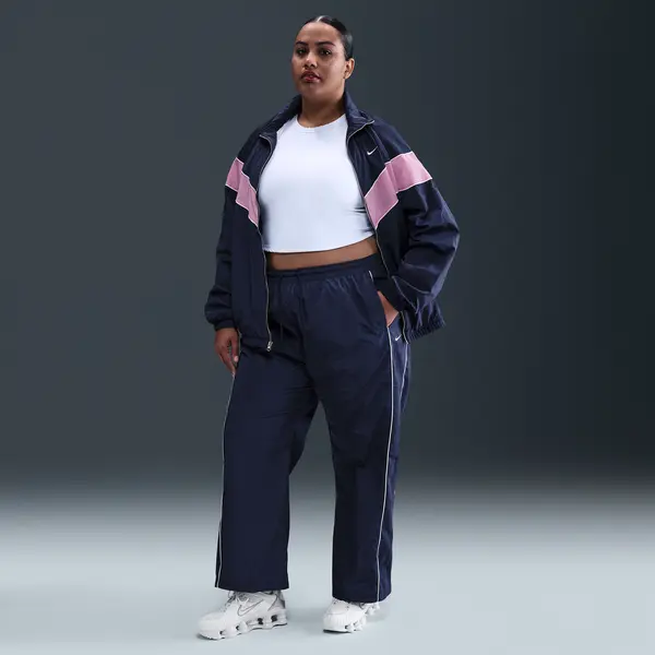 Nike Windrunner High-waisted Woven Open-hem Pants - Blue
