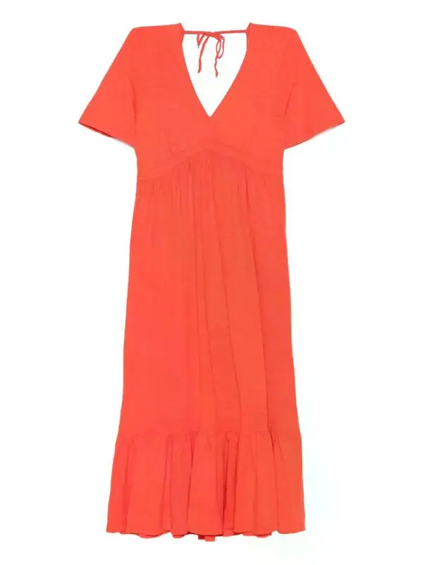 Ba&sh Victoria Tie-neck Tiered Dress