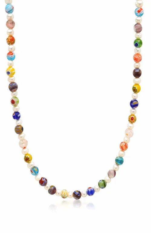 NIALAYA Pearl Necklace With Glass Beads - Multicolor