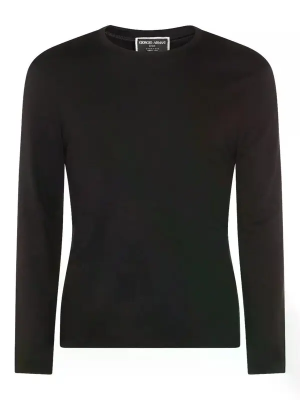 Giorgio Armani Icon Long-sleeve Cashmere Sweater - Black