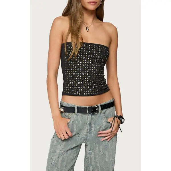 EDIKTED Studded Tube Top