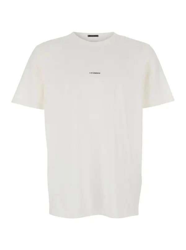 C.P. COMPANY Crewneck T-shirt With Logo Lettering On The Front In Cotton