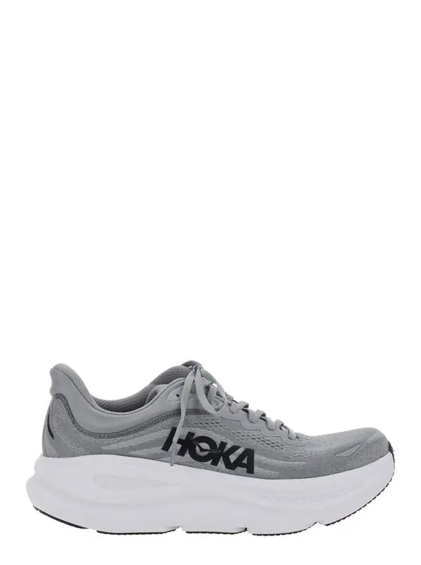 Hoka Bondi 9 Low-top Sneakers With Maxi Logo - Grey