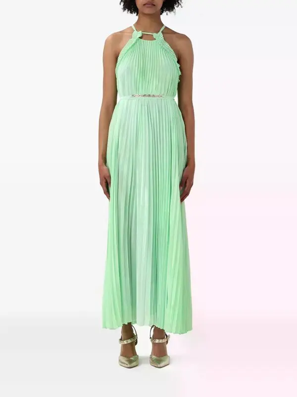 pista green color dress Swing Gown Pistachio Silk main image 1