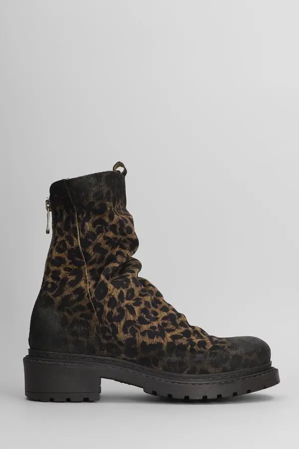 METISSE Animalier Nubuck Ankle Boots