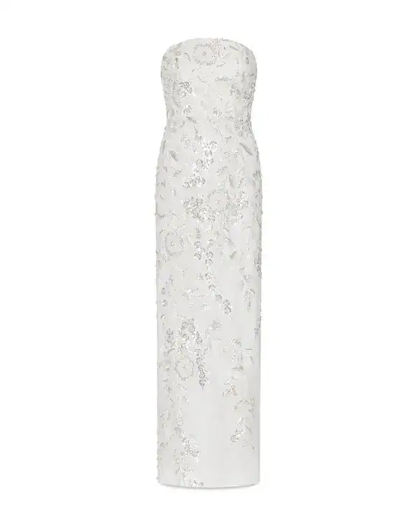 Milly Magnolia Beaded Sequin Maxi Dress In White/Silver - 72% Off |  Editorialist