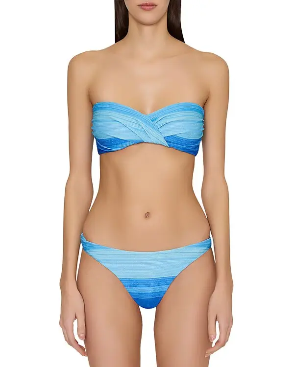 MILLY Sunset Stripe Twist Bandeau Bikini Top