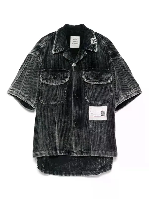 Mihara Yasuhiro Corduroy Patch-pocket Shirt - Black