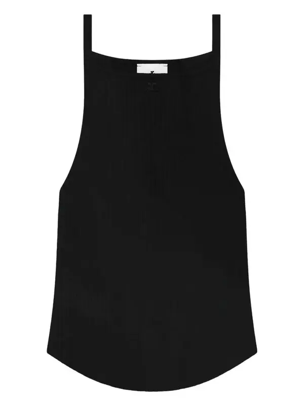 COURREGES Sleeveless Top With Curved Hem