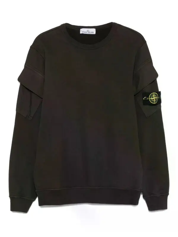 Stone Island Pocket-detailed Crew-neck Sweatshirt - Grey
