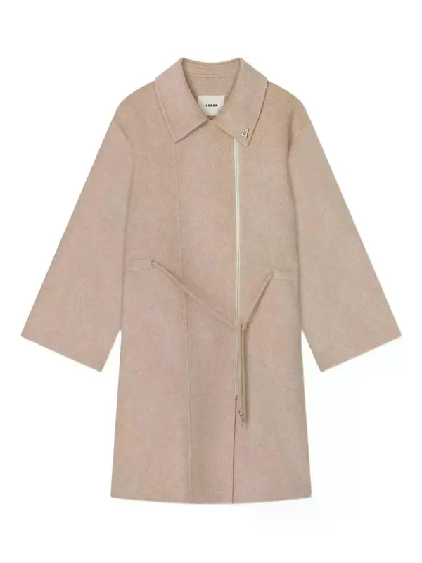 AERON Belted Zip-front Coat