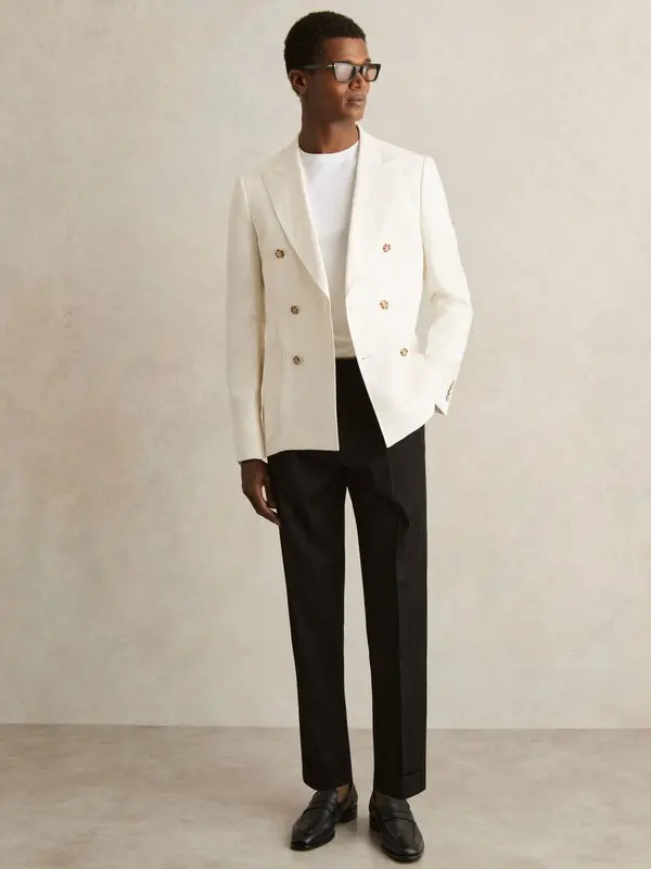 REISS Cantwell Cotton-blend Tapered Trousers