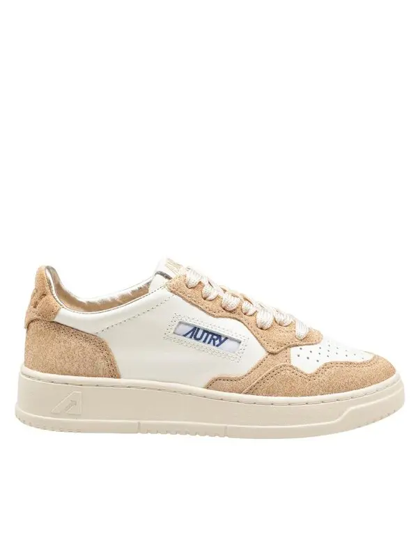 AUTRY Leather And Suede Sneakers With Glitter