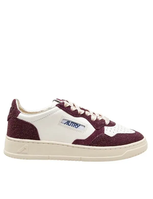 AUTRY Leather And Suede Sneakers With Glitter