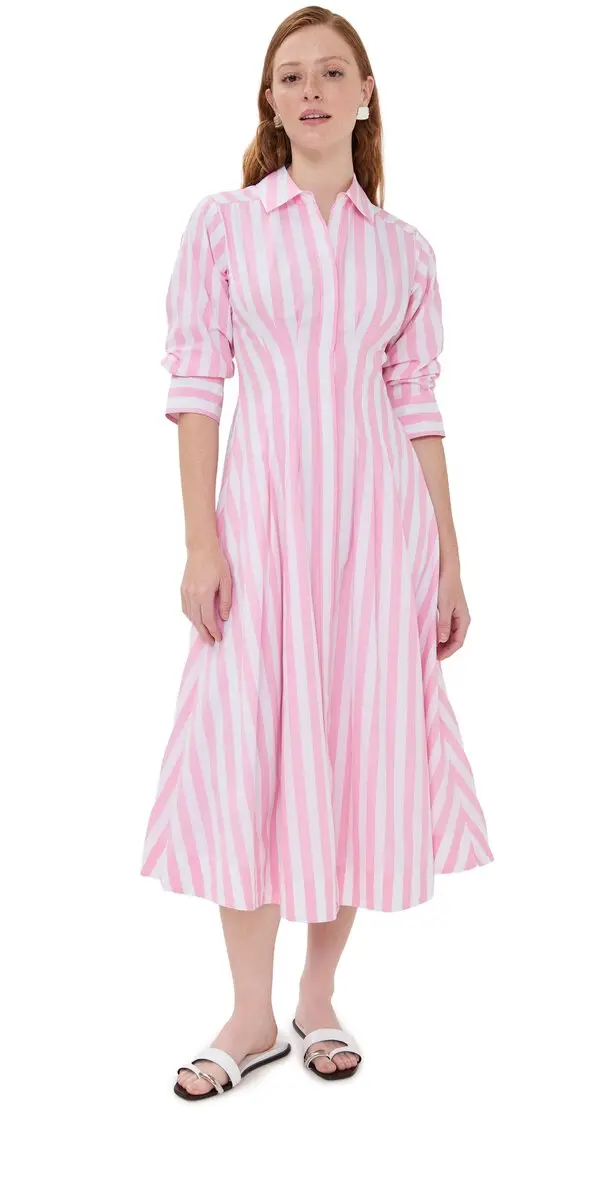 Simkhai Jazz Pintuck Midi Dress - Sorbet Stripe