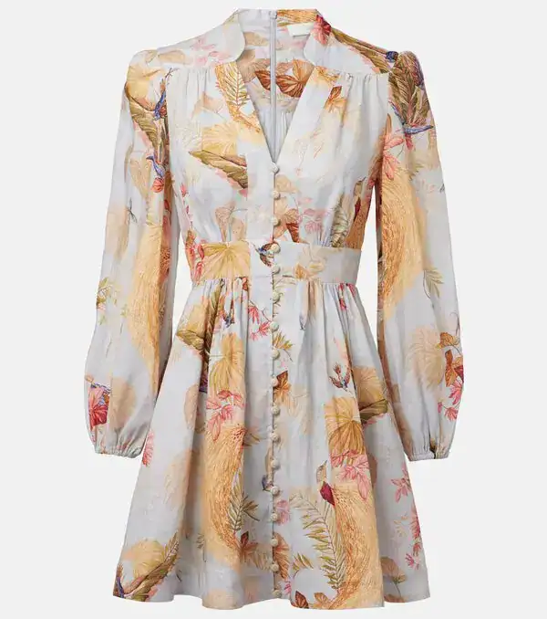Zimmermann Mini Linen Dress - Multicoloured - 20% Off | Editorialist