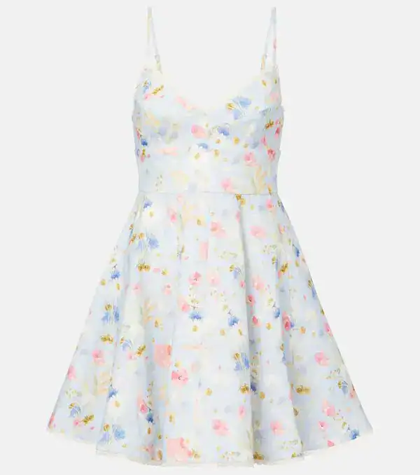 Zimmermann Lucky Picnic Mini Dress | Blue/Floral | Size 3 | Shopbop
