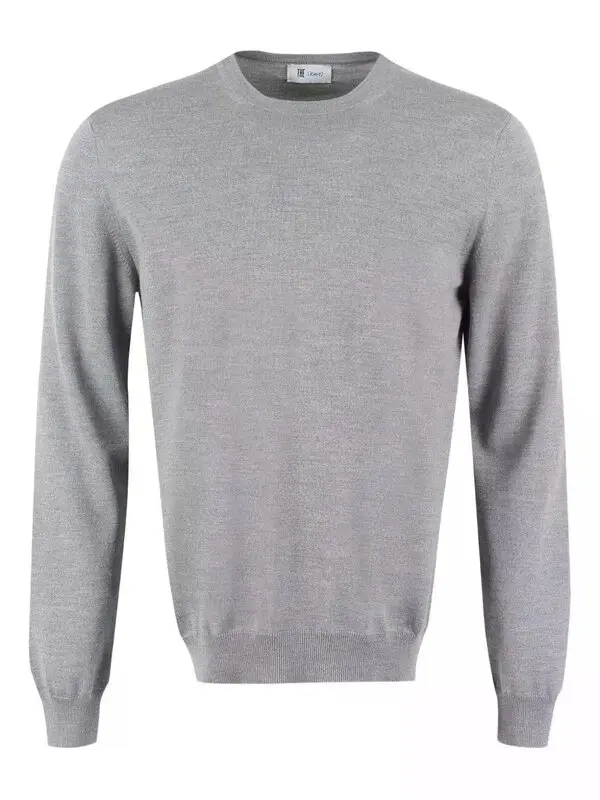 THE (ALPHABET) Crew-neck Wool Sweater - Grey