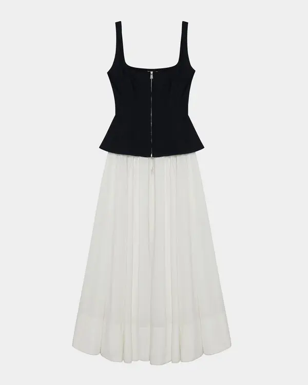 Simkhai Jolynn Sleeveless Zip Midi Dress - Black Multi