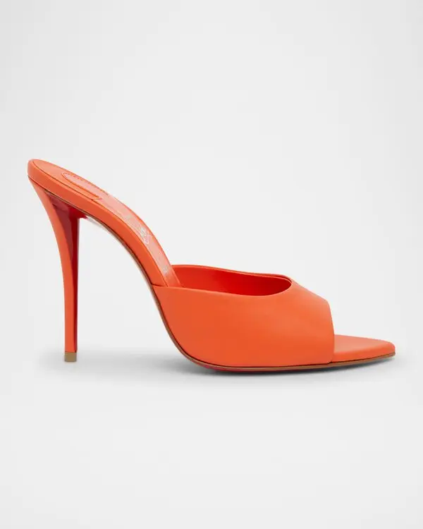 CHRISTIAN LOUBOUTIN Miss Z Leather Mule Sandals - Magma
