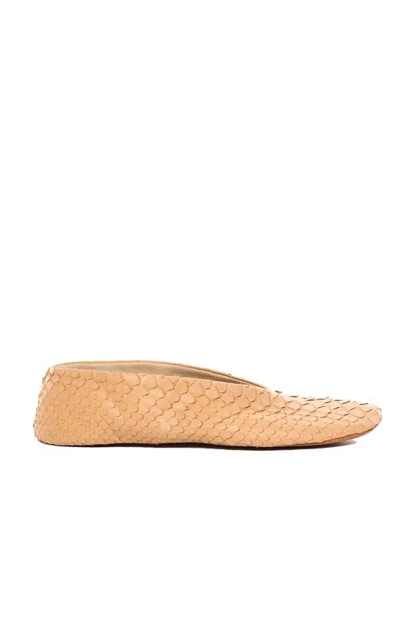 THE ROW Python Stella Slipper - Nougat