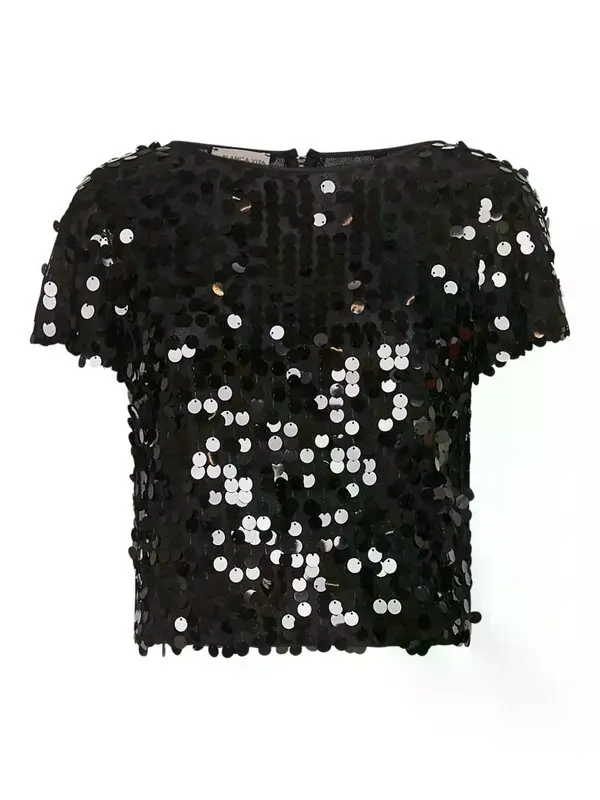 BLANCA VITA Sequin-embroidered Top - Grey
