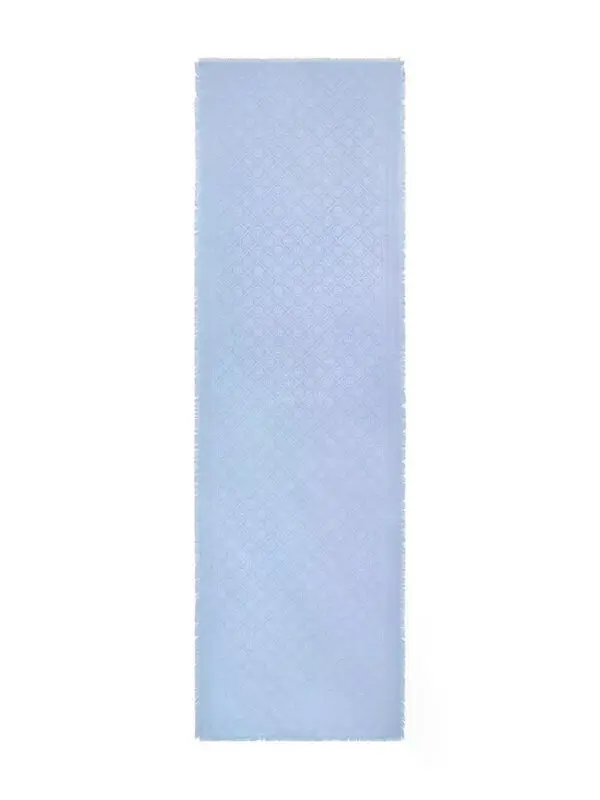 Tory Burch T Monogram-jacquard Scarf - Blue