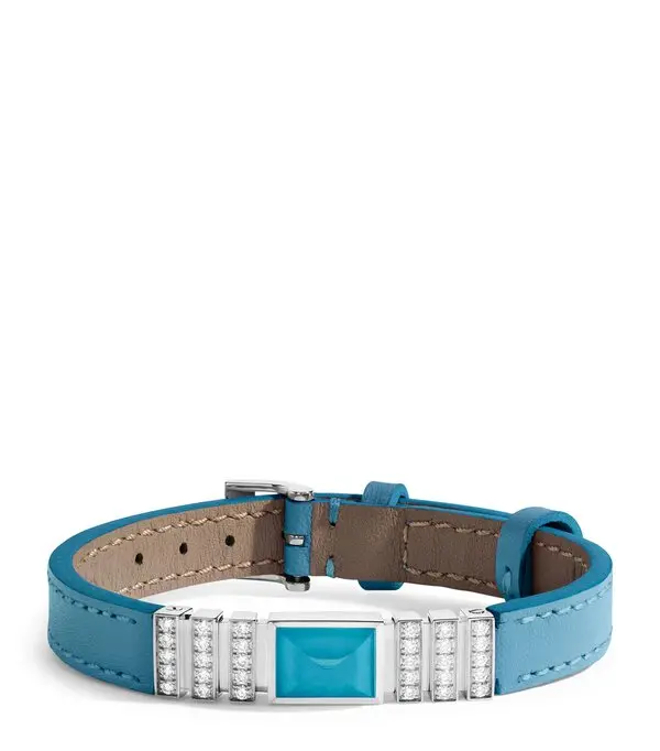 MARLI NEW YORK Gold, Diamond, And Leather Bracelet - White