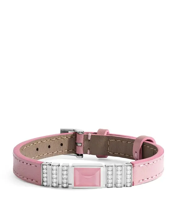 MARLI NEW YORK Gold, Diamond, And Leather Bracelet - White