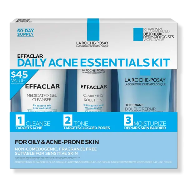 LA ROCHE-POSAY Effaclar Daily Acne Essentials Kit For Oily & Acne-prone Skin