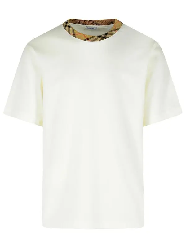 Burberry Cotton T-shirt With Check Trim