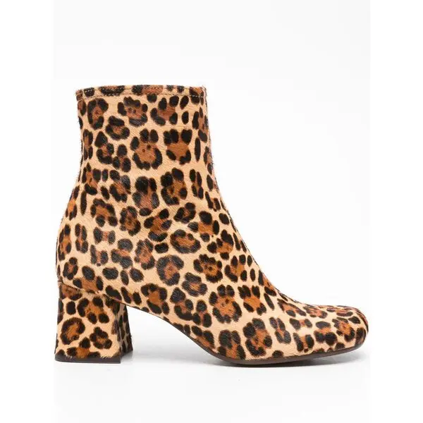 Chie Mihara Leopard Print Ankle Boots
