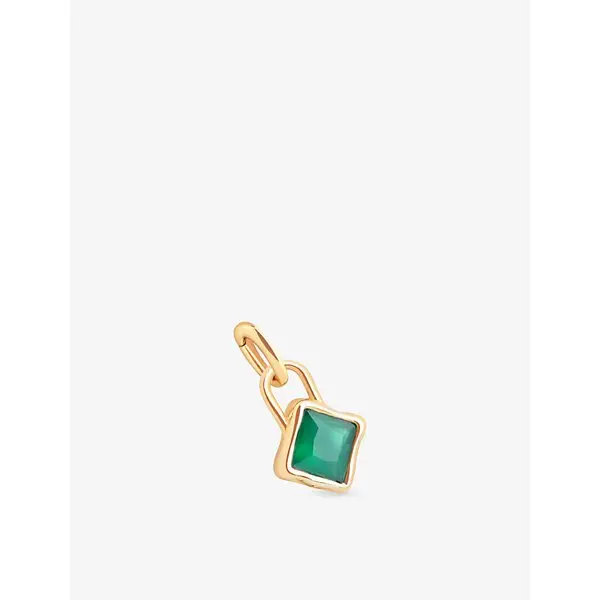 ASTRID & MIYU May Birthstone Agate Charm - 18ctgoldplatedsilver