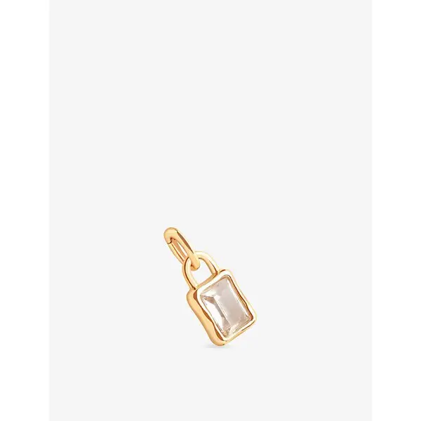 ASTRID & MIYU April Birthstone Charm - 18ctgoldplatedsilver