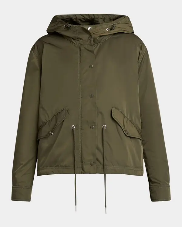 Moncler Noizay Short Parka Jacket - Olive