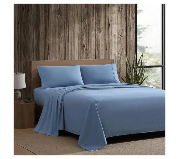 Eddie Bauer Blue Cotton Percale Full Sheet Set